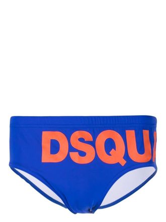 Dsquared2 maillot de bain &agrave; logo imprim&eacute; - Bleu