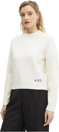 A.P.C. A.p.c., Femme, Pulls, Beige, Taille: 36 FR Pulls &agrave; col rond