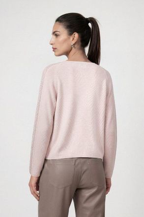 Monari Rundhalspullover Pullover Basic Schmuck Regular fit mit Schmuckelementen