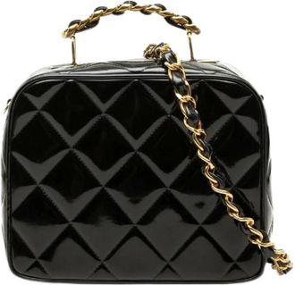 Chanel Pre-owned Sac bandouli&egrave;re 2-en-1 en cuir verni Matelass&eacute; - Femme - Pre-owned - Noir - Taille: ONE Size