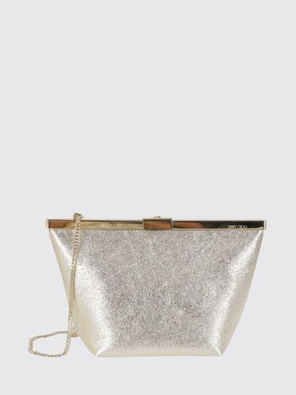 Jimmy Choo London Mini sac &agrave; main Ganache en cuir lamin&eacute; avec bandouli&egrave;re cha&icirc;ne