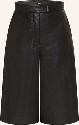 HUGO BOSS Leder-Bermudas Sienna schwarz