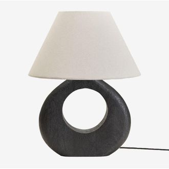 Sklum Joana Tischlampe aus Mangoholz Schlichtes Schwarz