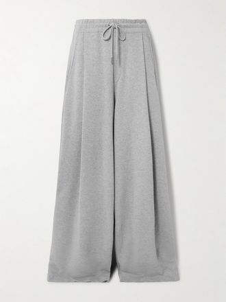 Dries Van Noten Pantalon De Surv&ecirc;tement Large En Jersey De Coton &Agrave; Plis - Gris
