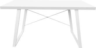 SVITA Industrial Schreibtisch Eiche-Optik wei&szlig;e Metall-Beine Computertisch B&uuml;rotisch Arbeitstisch PC Tisch Wei&szlig;