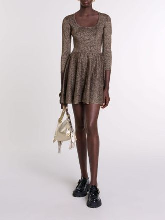 Maje Gl&auml;nzendes Strickkleid - Golden - Gr&ouml;&szlig;e 34 - Maje