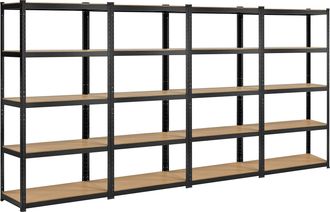 Yaheetech 4X Lagerregal mit 5 Fächer - für Keller, Werkstatt, Abstellraum, Garage - Schwerlastregal Kellerregal Steckregal Werkstattregal 265 kg Last je Regalbo