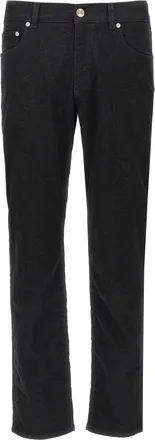 Etro Tone-on-Tone Jacquard Denim Jeans - Black
