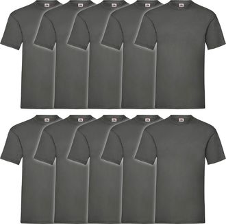 Fruit Of The Loom Valueweight T 10er Pack Herren T-Shirt Mehrpack, GröÃYe:L, Farbe:Graphit