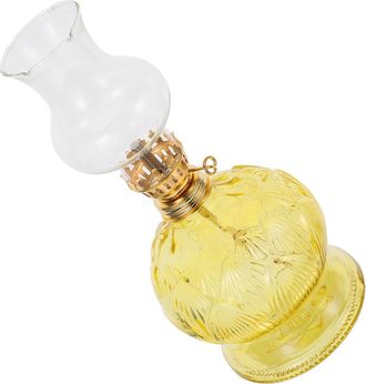 Valiclud Rustikale Öllampe Aus Glas Petroleumlampe Mit Dimmfunktion Windfeste Sturmlampe Für Heimbeleuchtung Dekorative Laterne Mit Transparentem Ölbehälter