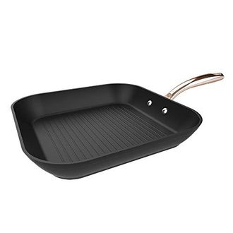 Cecotec Grill Polka Fantasy 28 Grill Golden Diam&egrave;tre 28 cm, Aluminium Forg&eacute;, Rev&ecirc;tement Anti-Adh&eacute;rent Platinum Plus Teflon, Sans PFOA, Manche en Acier Inox, C