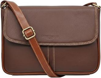 Zerimar | Sac bandouli&egrave;re en cuir v&eacute;ritable pour femme | Sac bandouli&egrave;re en cuir naturel pour femme | Id&eacute;al au quotidien, en voyage ou au travail |Tan |19X25X