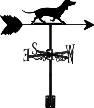 Generic Schwarze Wetterfahne aus Metall Zur Anzeige der Windrichtung Im Au&szlig;Enbereich f&uuml;R Hof Garten Bauernhaus Scheune Schuppen oder Terrasse(I10)