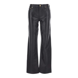 Michael Kors Lederhose mit geradem Bein - - Trousers - Damen - Braun - XS