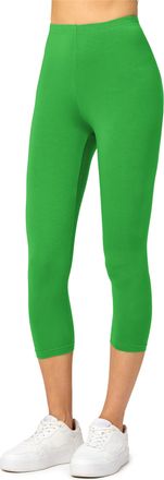 Merry Style Damen Leggings 3/4 Capri Leggings aus Viskose MS10-144 (Grün, XS)