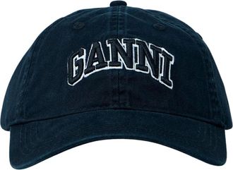 Ganni Femme, Accessoires, Noir, Taille: ONE Size Logo Motif Baseball Cap