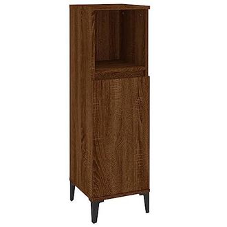 vidaXL Armoire de Bain ch&ecirc;ne Marron 30x30x100 cm Bois ding&eacute;nierie
