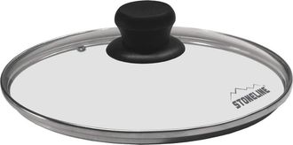 STONELINE Glasdeckel 26 cm, Topfdeckel aus Glas, Spülmaschinengeeignet Hitzebeständig, Universaldeckel für Töpfe Pfannen, Deckel Pfanne Topf mit Edelstahlrand D