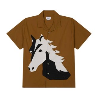 Obey Kurzarmiges kubanisches Hemd mit aufgedrucktem Muster - - Shirts - Herren - Braun - S