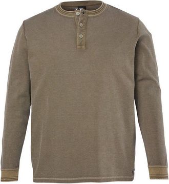 JP1880 T-Shirt Henley Langarm Knopfleiste Vintage Look bis 8 XL