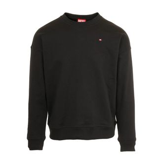 Diesel Schwarzer Pullover mit Microdiv Logo - - Sweatshirts & Hoodies - Herren - Schwarzk - S