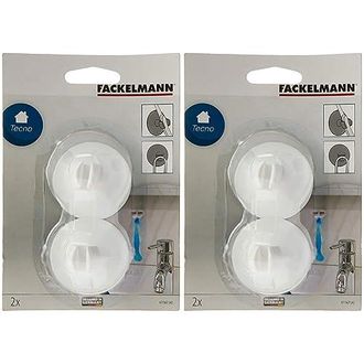 Fackelmann Fackelmann Zahnb&uuml;rstenhalter mit Saugnapf Tecno, Universalsaughalter aus Kunststoff, Saughaken (Farbe: Transparent, Blau, Schwarz, Wei&szlig; - Nicht frei w