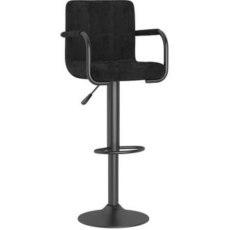 Les Tendances Les Tendances - The Living Store Tabourets de bar lot de 2 noir velours - Tabouret De Bar - Chaise De Comptoir - Tabourets De Bar - Meubles De