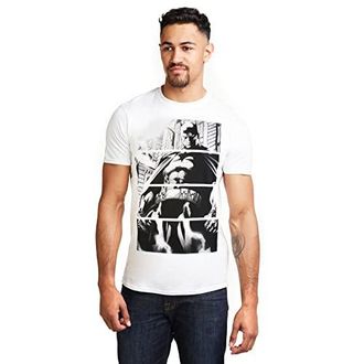 DC Comics T-Shirt Batman Panels de à Manches Courtes et col Rond pour Homme, Coupe Classique, Blanc (Blanc Blanc), Taille XL (Taille du Fabricant : X-Large)