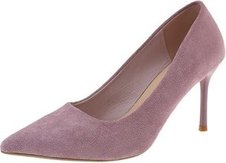 Generic Escarpins &agrave; talons hauts en velours pour femme - Bout pointu - Classique - Pour le bureau et le mariage, rose, 40.5 EU