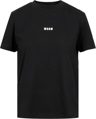 Msgm Msgm, Femme, Tops, Noir, Taille: 40 FR T-shirt à col rond
