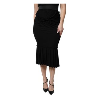 Dolce & Gabbana Mermaid Cut Midi Rock - - Skirts - Damen - Schwarzk - M