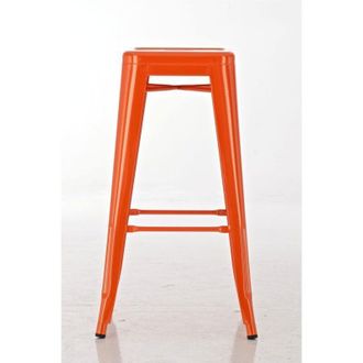 Clp Ensemble de 2 pcs de selles dans un style industriel en m&eacute;tal sans couleurs arri&egrave;re Couleur : Orange
