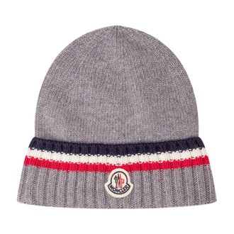 Moncler unisex, Accessoires, Gris, Taille: L Bonnet c&ocirc;tel&eacute;