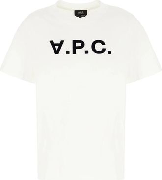 A.P.C. Logo-T-Shirt mit Rundhalsausschnitt und Aufdruck - - Tops - Damen - Wei&szlig; - XL
