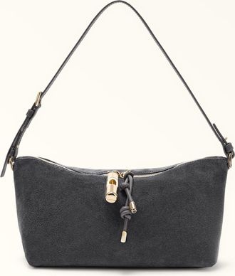 Furla Debby Schultertasche Toni Urban Gray Wildleder + Sidney-kalbsleder Damen