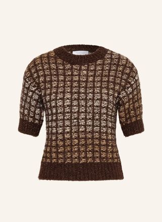 Rich & Royal Strickshirt Mit Glitzergarn braun