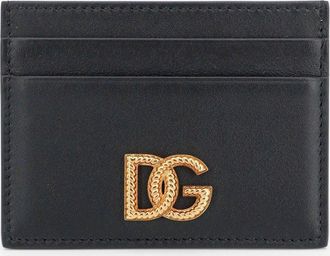 Dolce & Gabbana Leather card holder with metal DG logo - DOLCE & GABBANA - gender_Woman