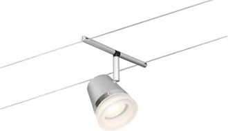 Paulmann 94460 CorDuo Seilsytem Spot Cone DC max. 1x10 Watt erweiterbar Chrom matt Drahtseil Kunststoff GU5,3 Drahtseilsystem ohne Leuchtmittel