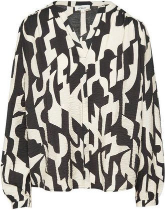 s.Oliver Langarmbluse Bluse Strukturierte Bluse aus Viskosemix