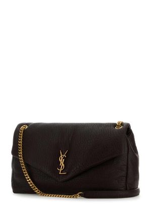 Saint Laurent Womens Dark Brown Leather Big Calypso Shoulder Bag Darksweetchoco Borse A Tracolla
