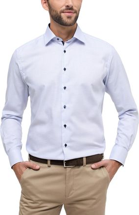 Eterna Langarm Hemd Modern Fit Fantasiebindung Strukturiert- Gr. W41 Langarm, Hellblau