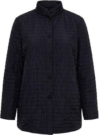 Ulla Popken Sommerjacke Jacke Crash-Effekt A-Linie Stehkragen Langarm