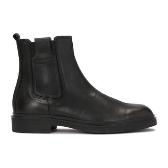 Kazar Lederhausschuhe mit dekorativem elastischem Einsatz - - Shoes - Herren - Schwarzk - 41 EU