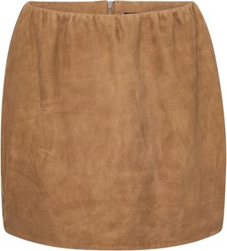 Rotate Rotate Birger Christensen, Femme, Jupes, Brun, Taille: 36 FR Mini-jupe en daim