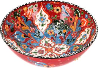 Guru Shop 1 Stk. Orientalische Keramiksch&uuml;ssel, Schale, M&uuml;slischale, Handbemalt - &Oslash; 21 cm/Modell 4