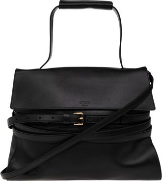 Moschino Lederhandtasche mit Logo - - Bags - Damen - Schwarzk - ONE SIZE