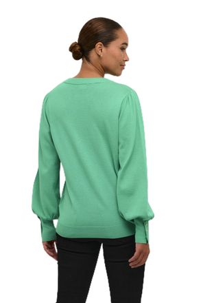 Kaffe Strickpullover KAlizza Damen Strickpullover Langarm Rundhals Mode Pulli S, Gumdrop Green S