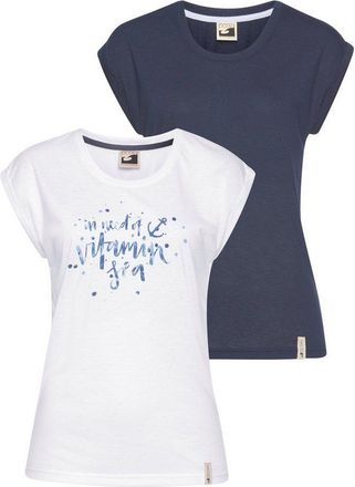 Ocean Sportswear T-Shirt (Packung, 2-tlg., 2er-Pack) Kurzarm mit Aufschlag, lässiger Schnitt, mit Logodruck