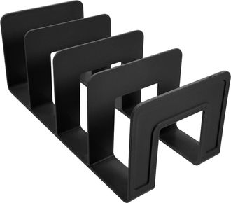 Holibanna Schwarzer Buchhalter Schreibtisch Organizer mit Abgerundeten Kanten Stabiles Einteiliges Design Großzügiger Stauraum für Bücher und Akten Platzsparend