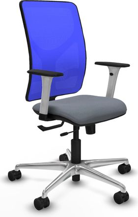 Piqueras y Crespo Gepolsterter B&uuml;rostuhl mit wei&szlig;en und schwarzen Armlehnen, h&ouml;henverstellbare Lendenwirbelst&uuml;tze, ausgestattet mit Syncro/Traslack und Schneideschaum, 